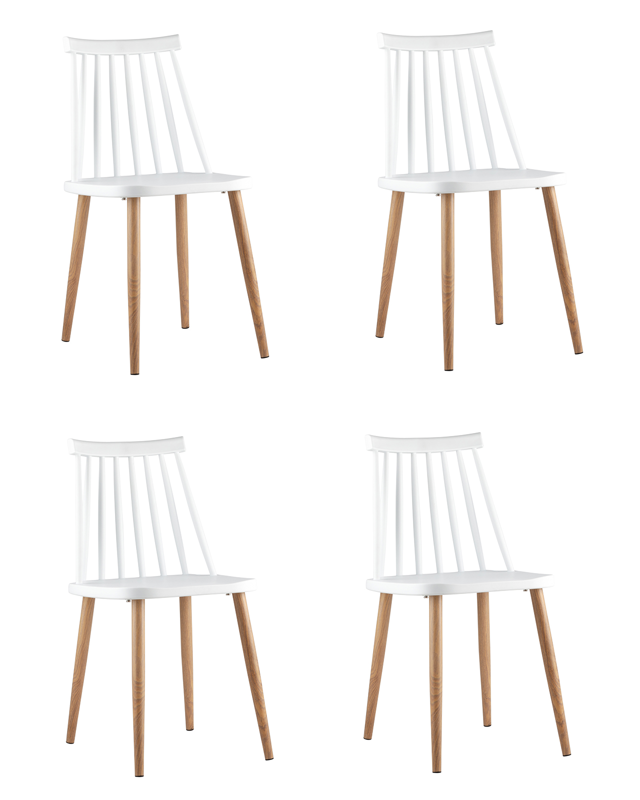 Стул Морган, пластиковый, белый, комплект 4 стула