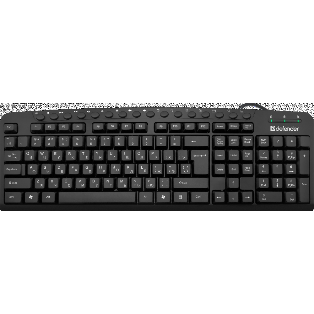 Проводная клавиатура Defender Focus HB-470 Black (45470)