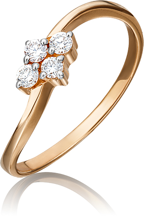 Кольцо из красного золота р. 17 PLATINA jewelry 01-0618-00-101-1110-30, бриллиант