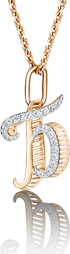 Подвеска из красного золота PLATINA jewelry 03-2448-Б-401-1110-03, фианит