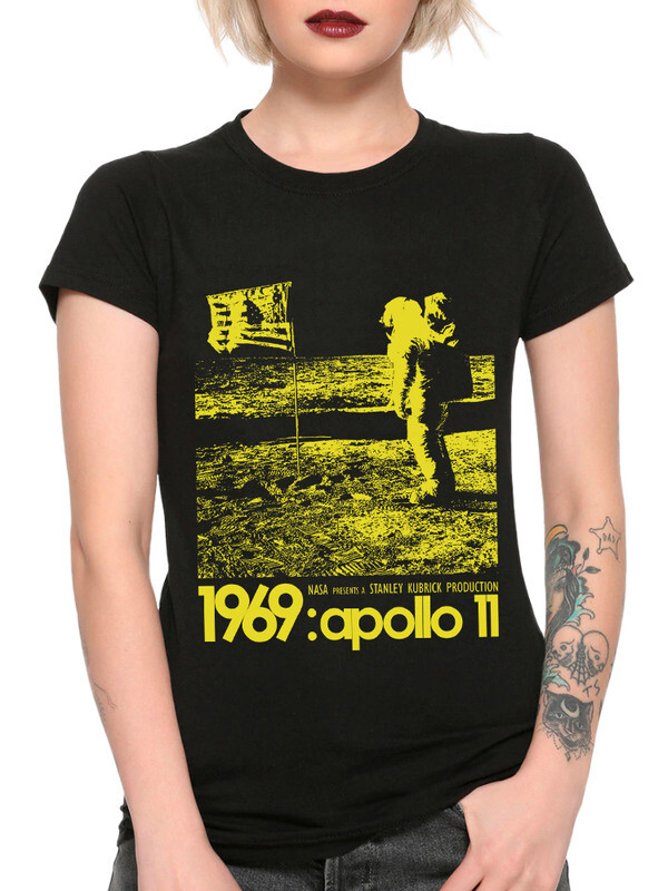 Футболка женская Design Heroes Стэнли Кубрик - 1969: Аполлон-11 черная M