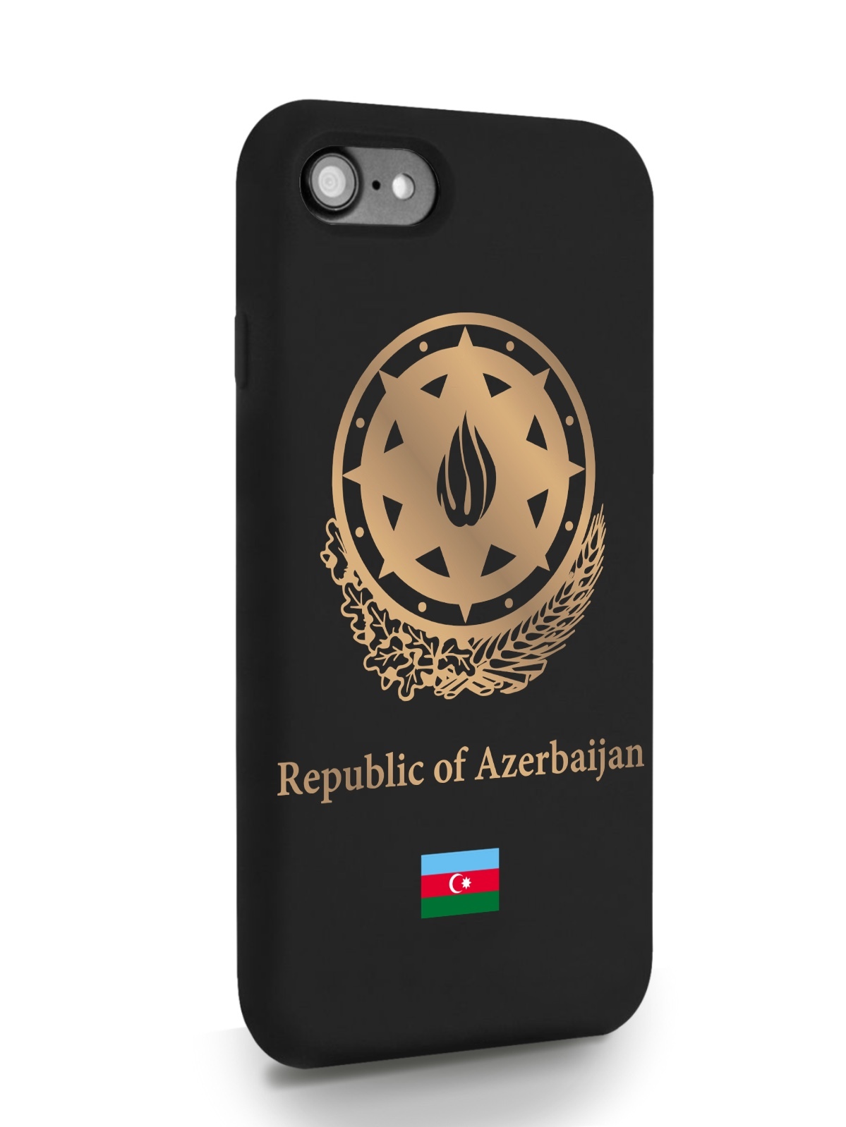 Черный SignumCase для iPhone 7/8/SE2020 Золотой Герб Азербайджана черный