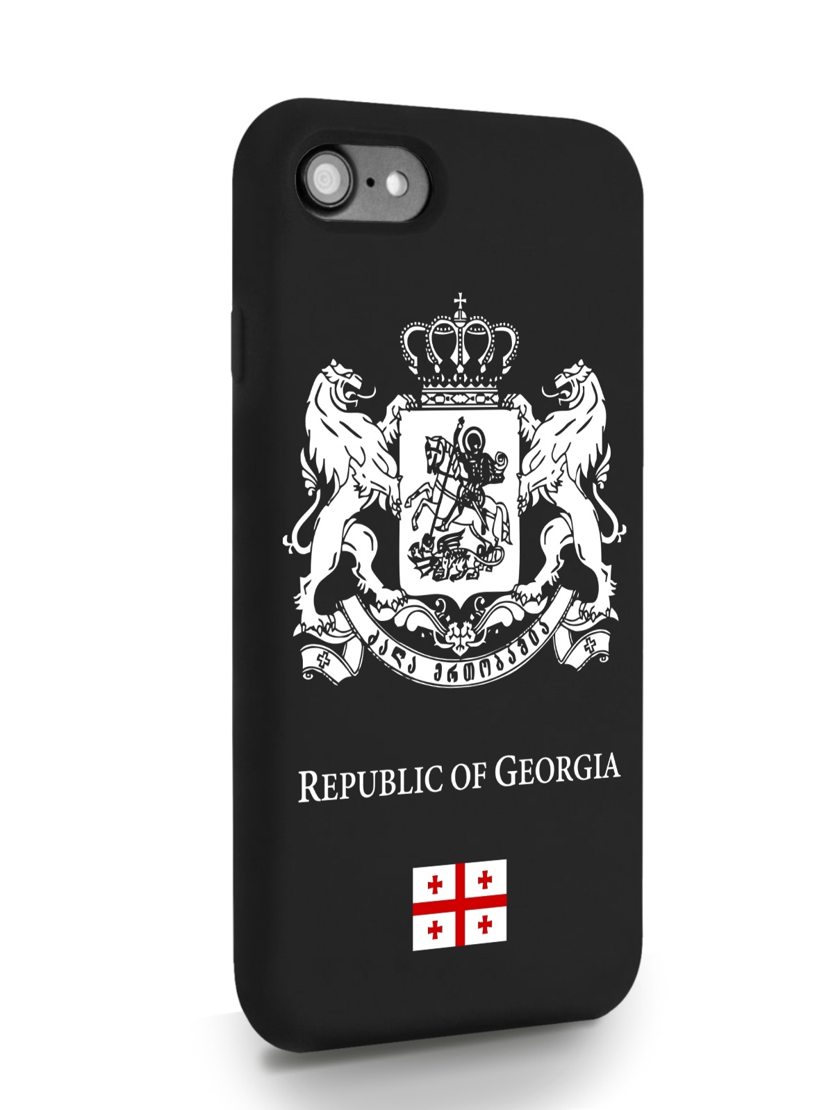 Черный SignumCase для iPhone 7/8/SE2020 Белый Герб Грузии черный