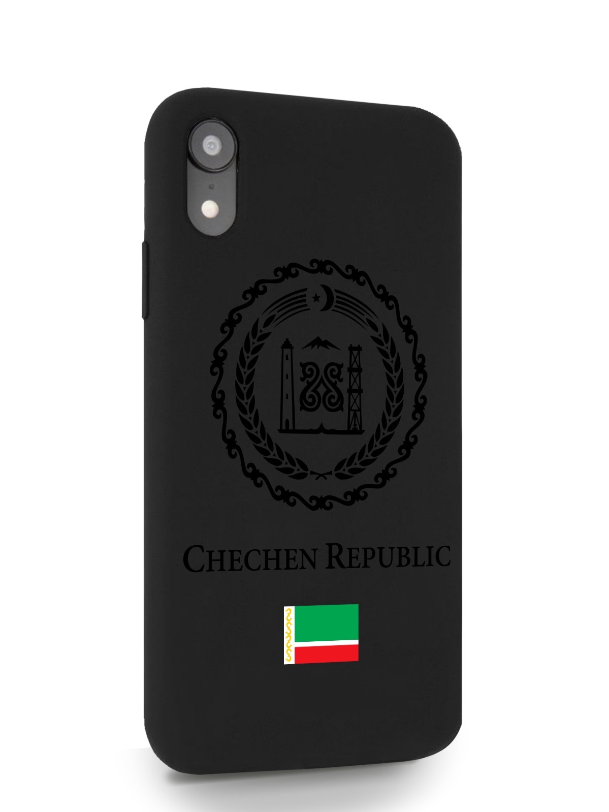 Черный SignumCase для iPhone XR Черный лаковый Герб Чечни черный