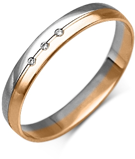 Кольцо обручальное из золота р. 18,5 PLATINA jewelry 01-1231-00-101-1111-30, бриллиант