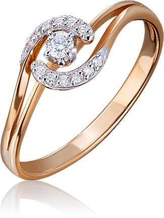 Кольцо из комбинированного золота р. 17 PLATINA jewelry 01-1555-00-101-1111-30, бриллиант
