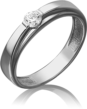 Кольцо помолвочное из белого золота р. 19 PLATINA jewelry 01-4743-00-501-1120-38, фианит