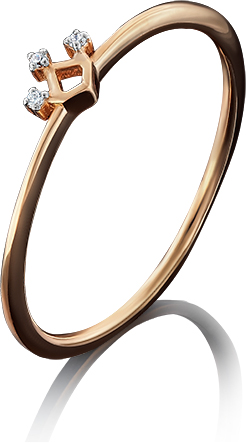 Кольцо из красного золота р. 17 PLATINA jewelry 01-4770-03-401-1110-03, фианит