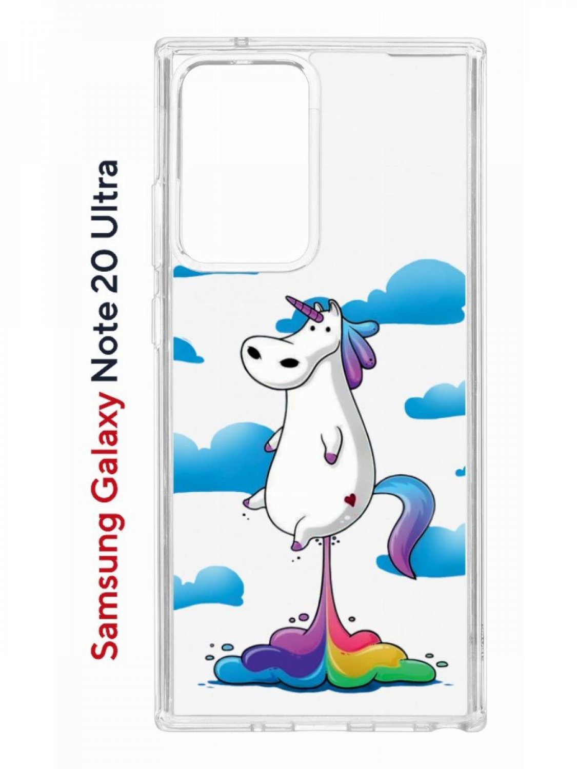 Чехол на Samsung Galaxy Note 20 Ultra Kruche Print Flying Unicorn,противоударный бампер