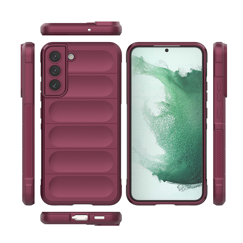 Противоударный чехол Flexible Case для Samsung Galaxy S22+ (бордовый)
