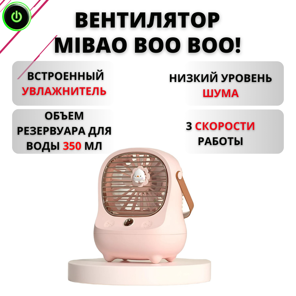 Вентилятор настольный Fans YL-1956 розовый