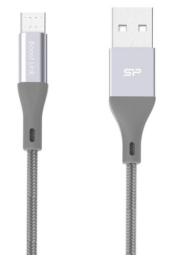 Кабель Silicon Power microUSB-USB для зарядки и синхронизации 1м, нейлон, Gray