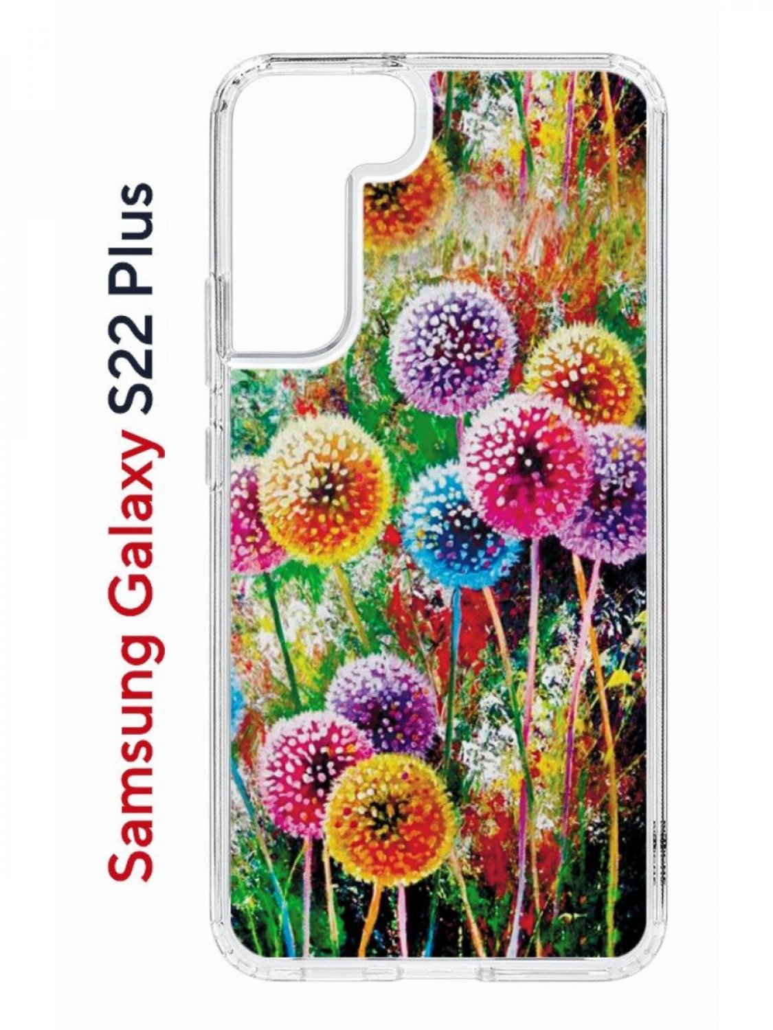 Чехол на Samsung Galaxy S22 Plus Kruche Print Одуванчики,противоударный бампер с принтом