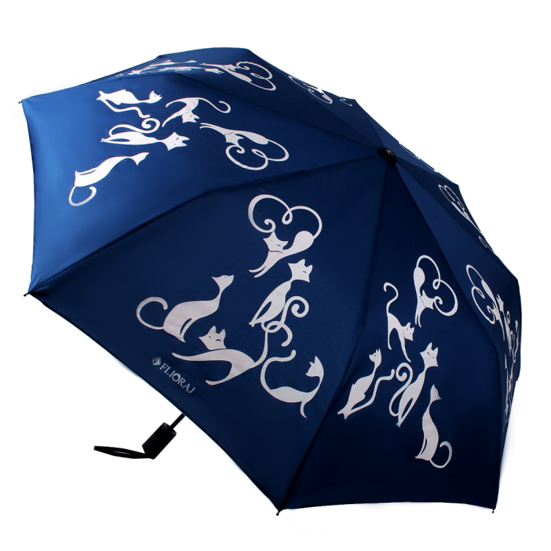 Зонт складной женский автоматический Flioraj 210615 FJ синий