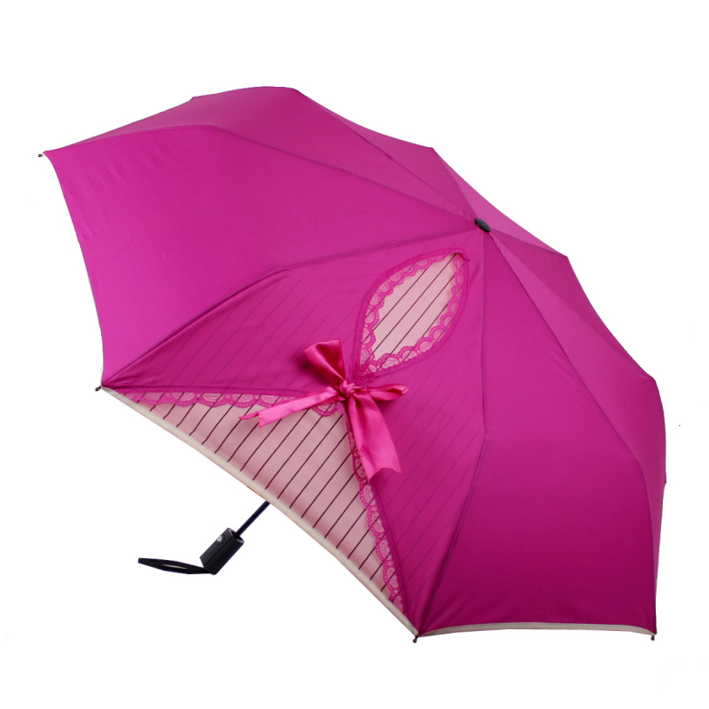 Зонт складной женский автоматический Flioraj 20002 FJ розовый