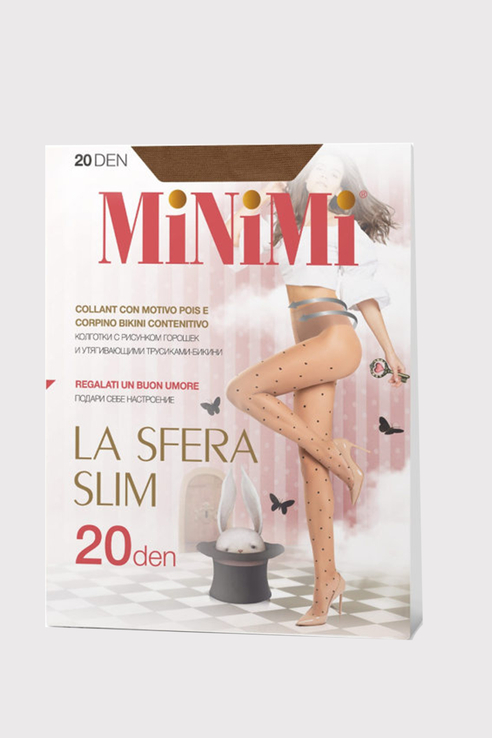 Колготки женские Minimi Basic LA SFERA SLIM 20 Daino/Nero коричневые 4