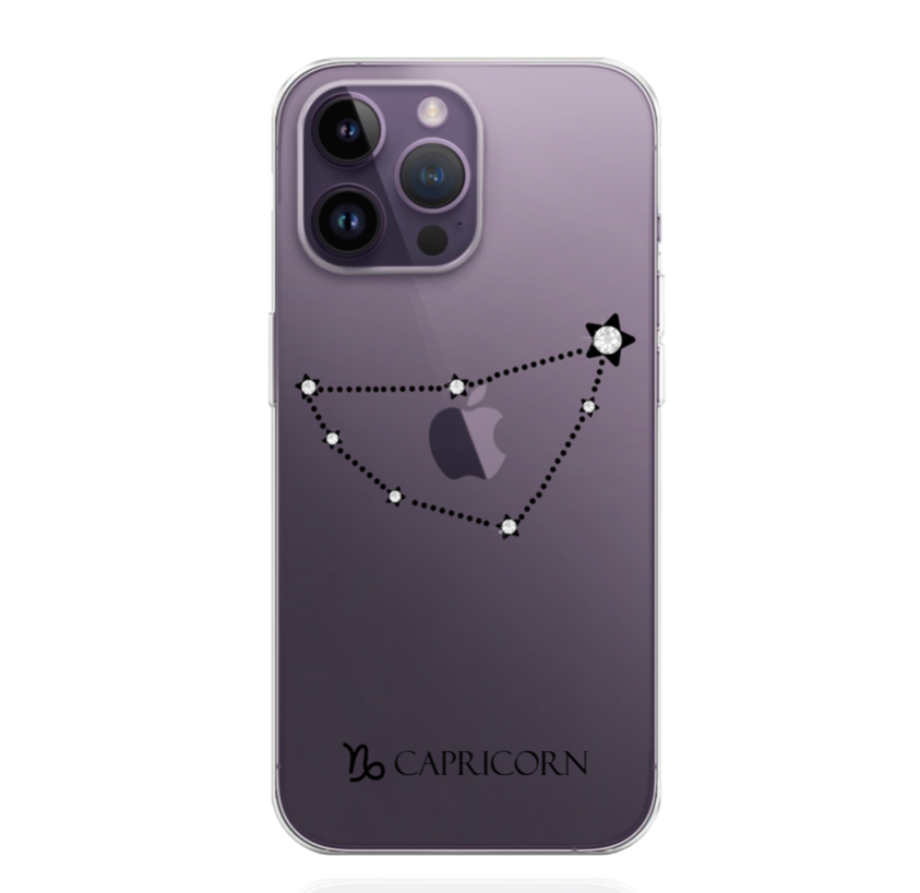 Чехол MustHaveCase для iPhone 14 Pro Max с инкрустацией кристаллами Lux Козерог