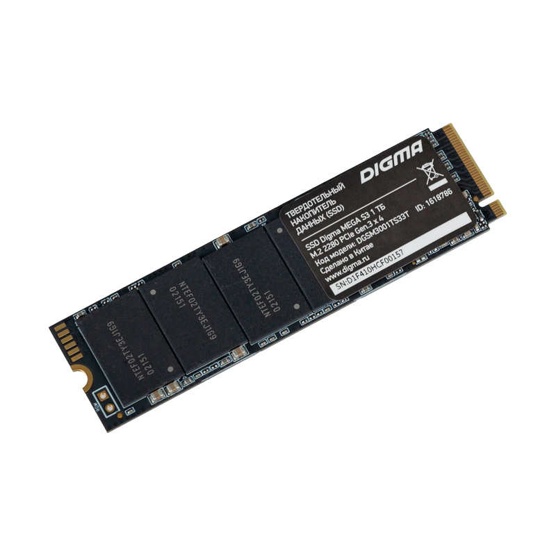 SSD накопитель DIGMA Mega S3 M.2 2280 1 ТБ (DGSM3001TS33T)