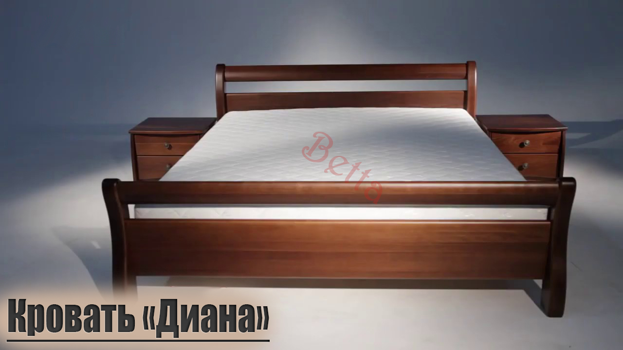 Кровать из массива сосны QualisMebel "Диана" 200х200, Старый Орех 3