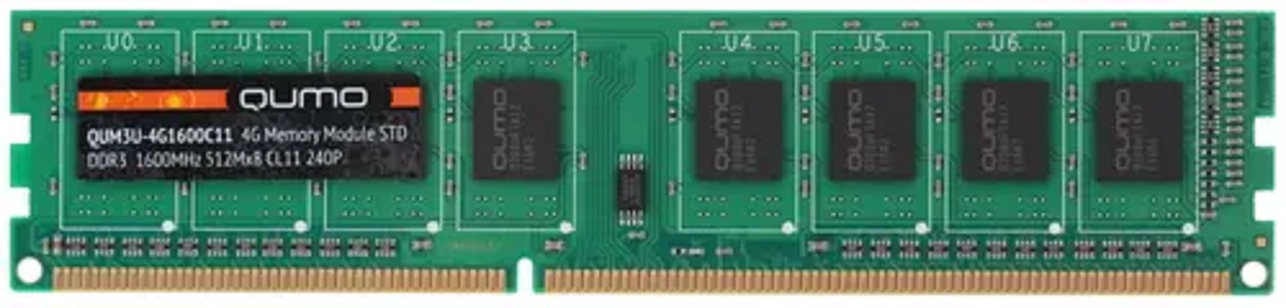 Оперативная память QUMO (QUM3U-4G1600С11), DDR3 1x4Gb, 1600MHz