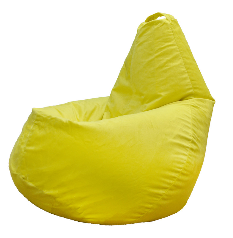 Кресло-мешок Puffmebel груша XXL желтый