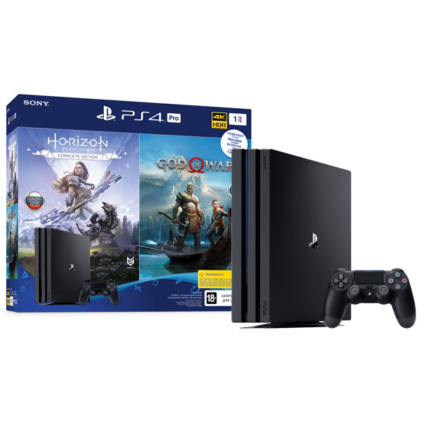 Игровая приставка Sony PlayStation 4 Pro 1TB Black+Horizon Zero Dawn/God Of War CUH-7208B