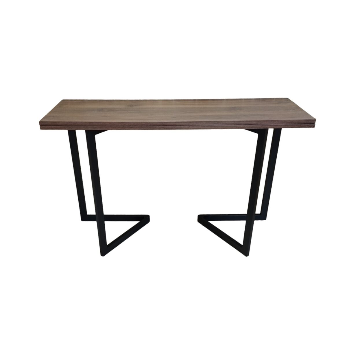 Обеденный стол-консоль Терминал B2238-1 Дуб коричневый, опоры черные
