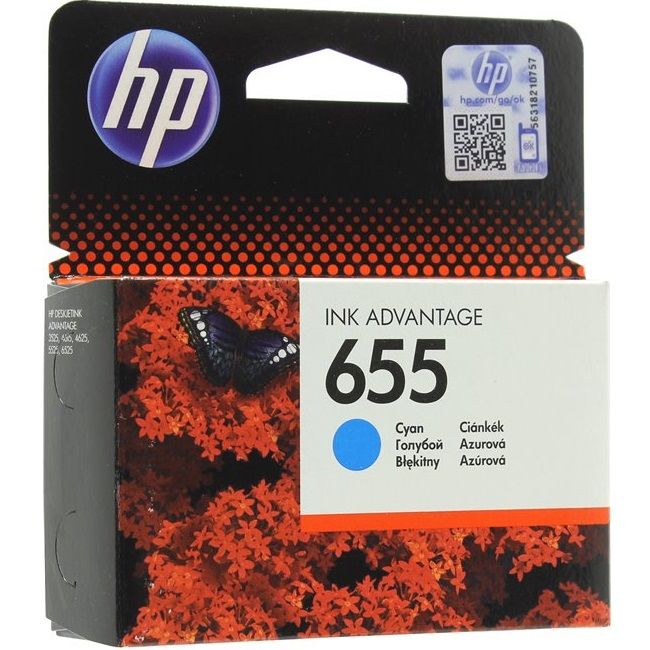 Картридж для струйного принтера HP 655 (CZ110AE) голубой, оригинал