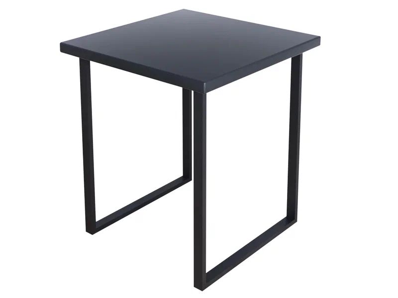 Стол кухонный Solarius Loft металл-дерево 60x60х75, цвет антрацит с черными ножками