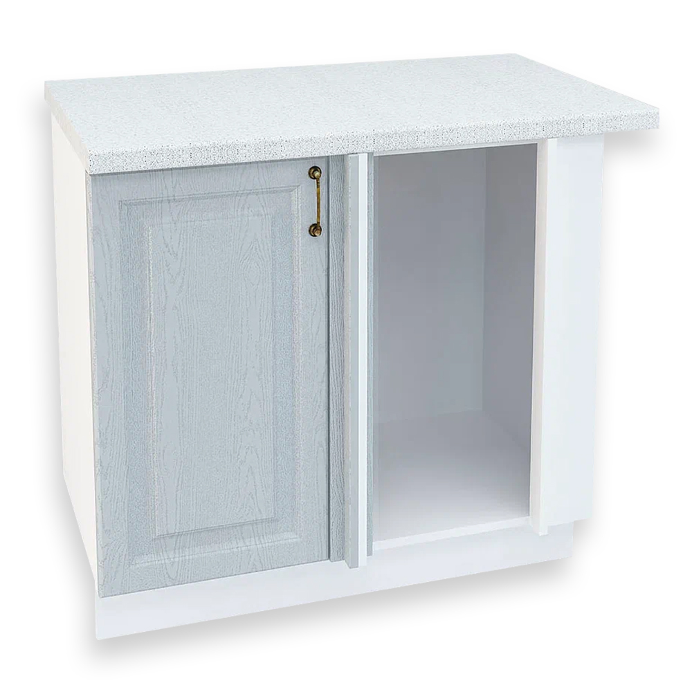 Шкаф кухонный напольный, Сурская мебель, Ницца, 591680, белый/дуб серый