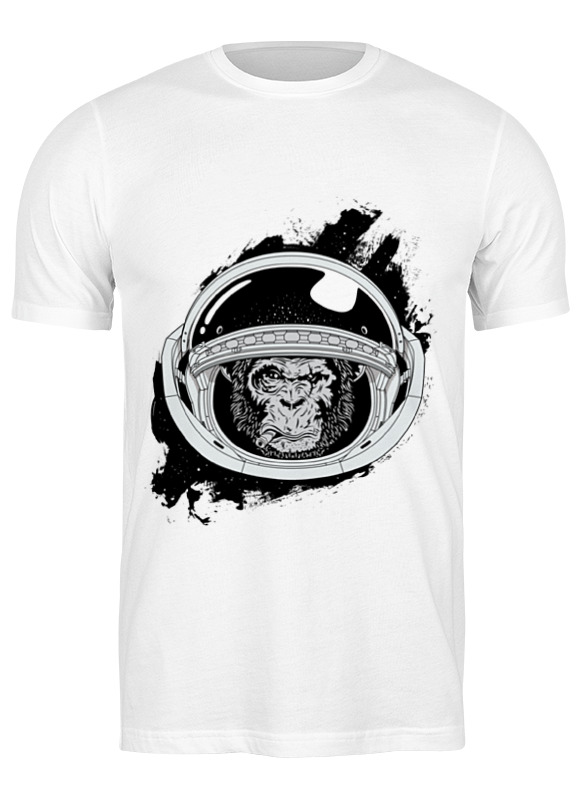 Футболка мужская Printio Space monkey (космическая обезьяна) белая XL