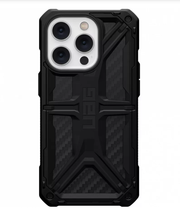 Чехол Uag Monarch для iPhone 14 Pro чёрный карбон (Carbon Fiber)