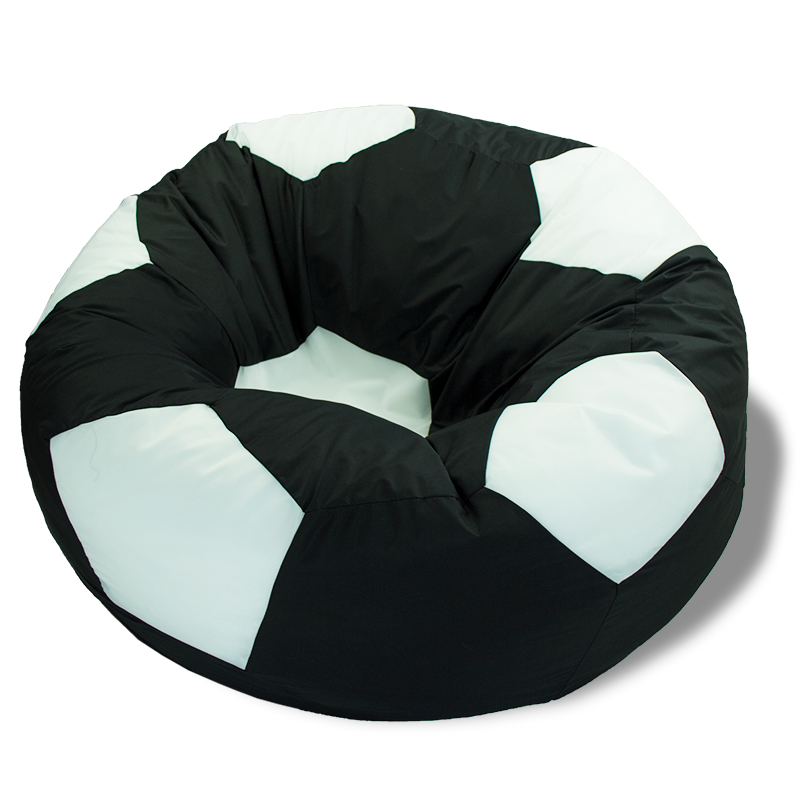 Кресло-мешок Puffmebel мяч XXXL белый/черный