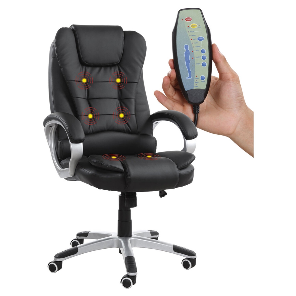 Кресло офисное BRABIX "Comfort MS-003", 6 массажных модулей, экокожа, черное, XXXXXX (5325