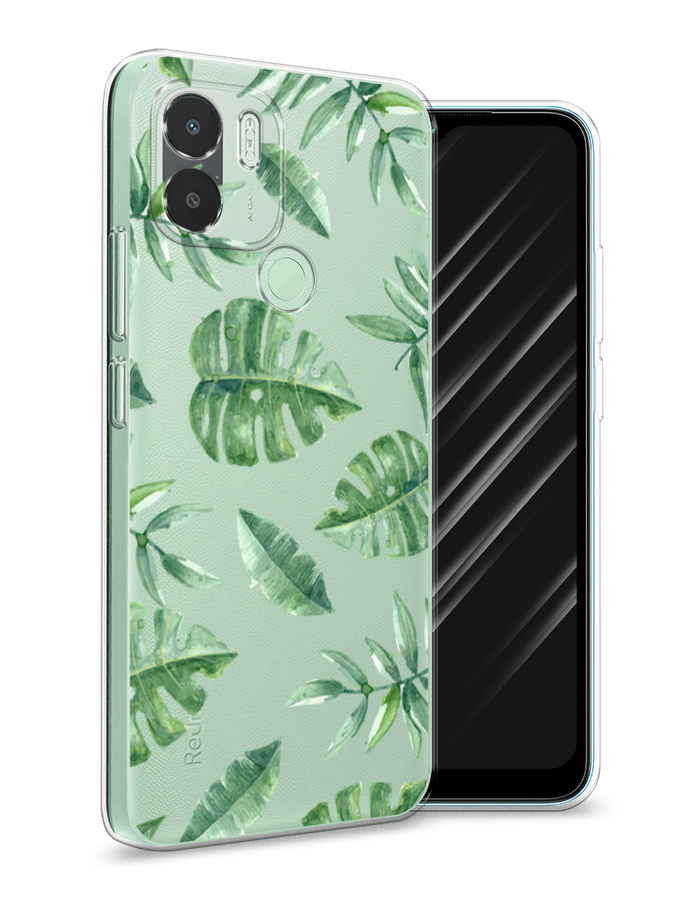 Чехол Awog на Xiaomi Redmi A1+/A2+ "Нарисованные пальмовые листья"