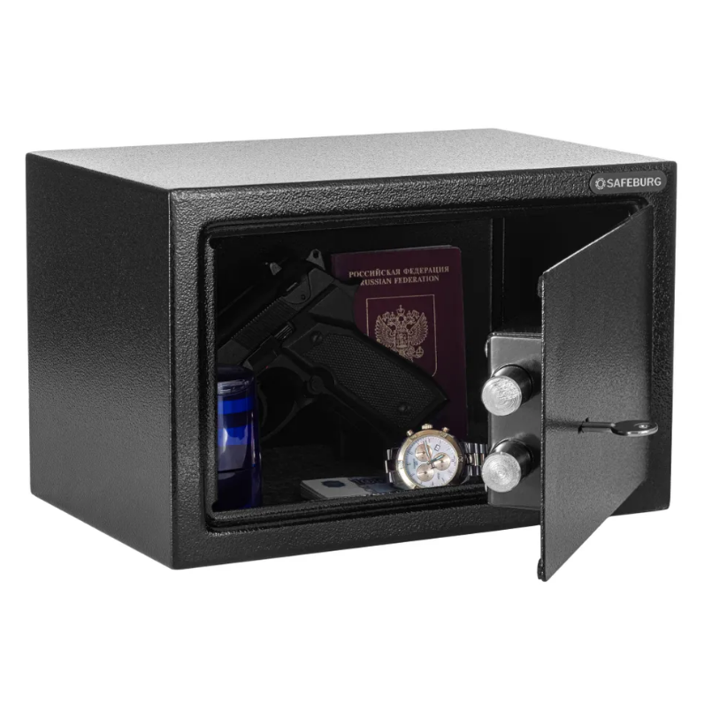 Мебельный сейф SAFEBURG SB-200KB BLACK с ключевым замком 31 х 20 х 20 см