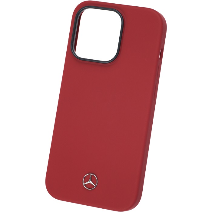 Чехол Mercedes для iPhone 14 Pro Max Liquid Silicone Hard Red
