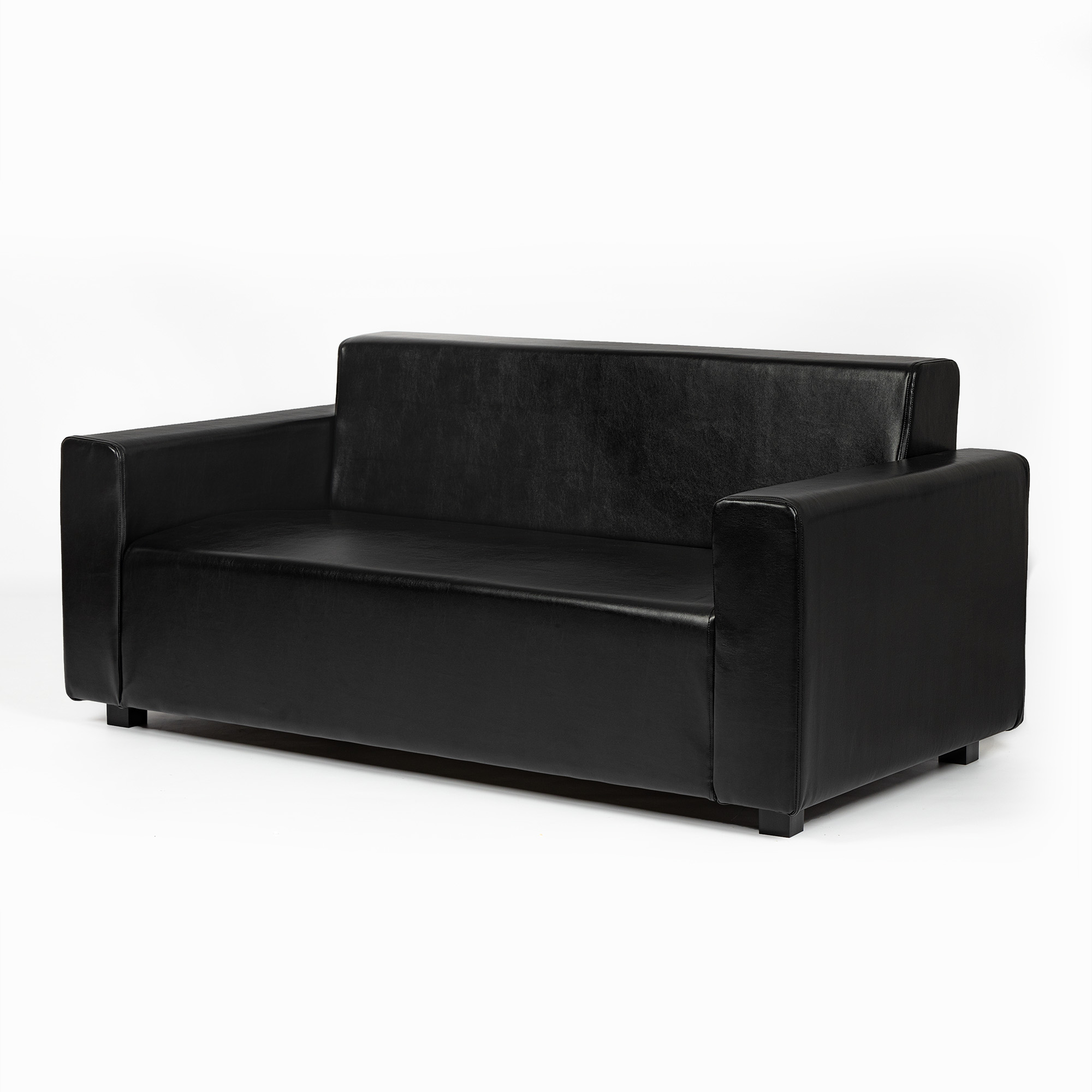 Офисный диван Divan24 Клобо, черный, 144х76х65 см