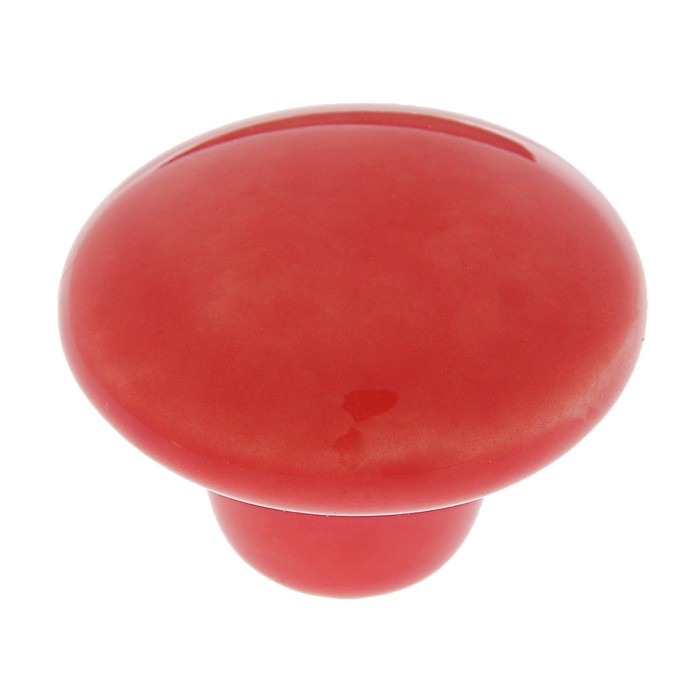 Ручка-кнопка BOWL Ceramics 002, керамическая, красная