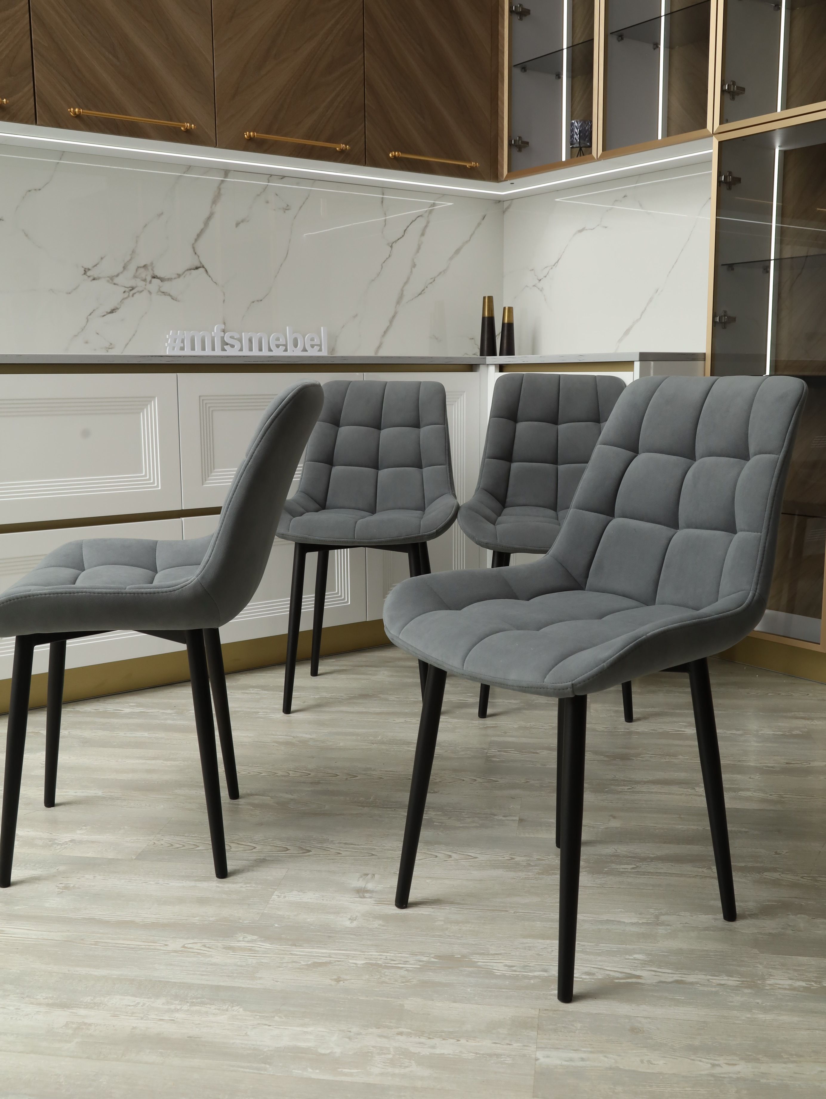 Комплект стульев MFSMEBEL Бентли для кухни серый, 4 шт.