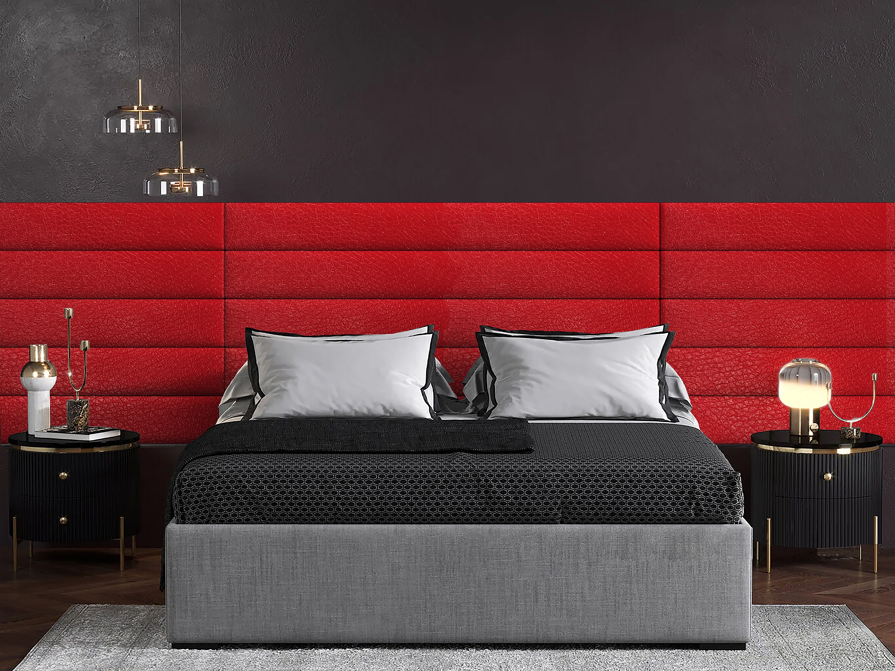 Панель кровати Eco Leather Red 20х180 см 1 шт.