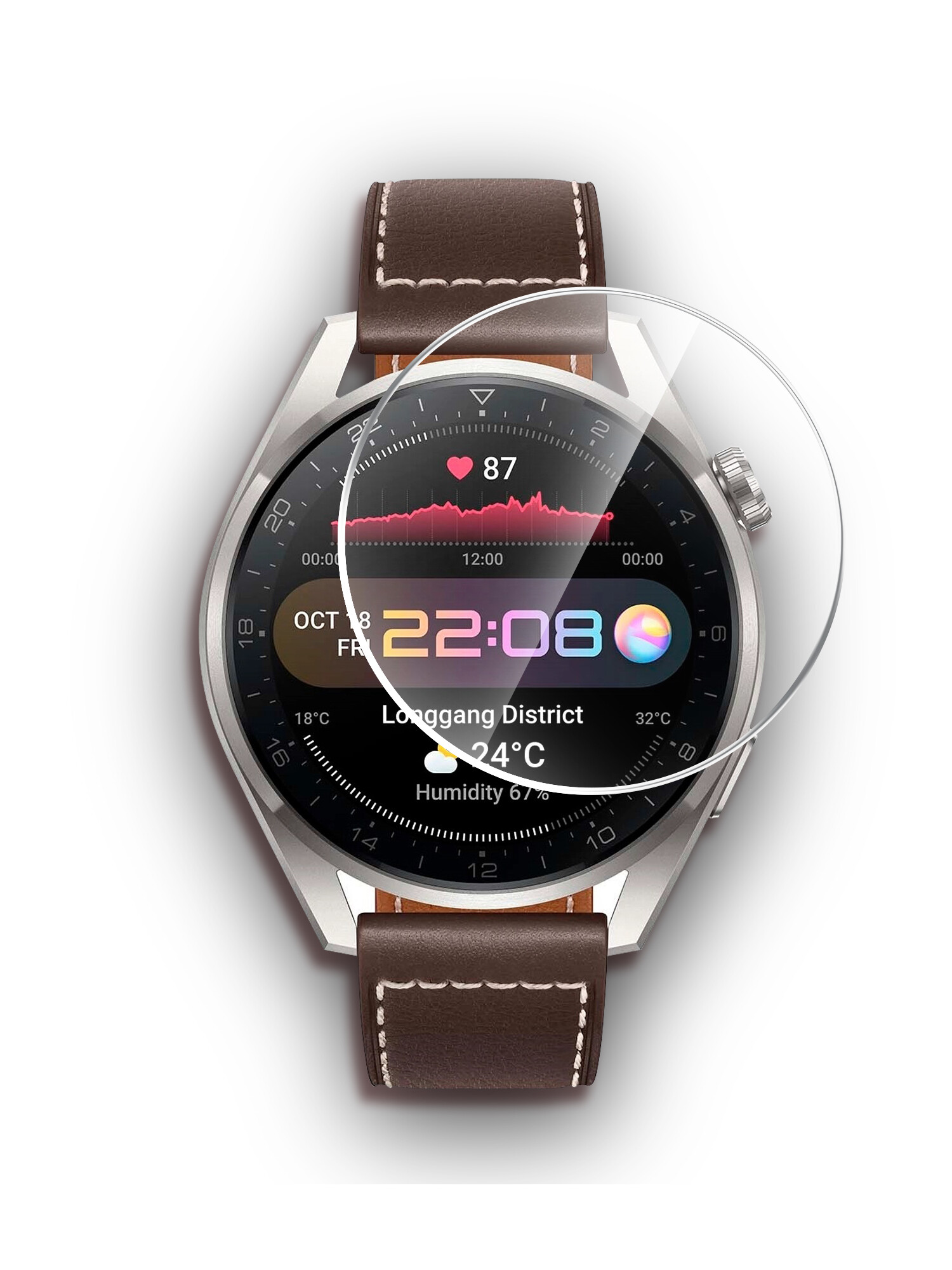 Защитная плёнка Brozo на Huawei Watch 3 Pro (48 mm) гидрогелевая, прозрачная