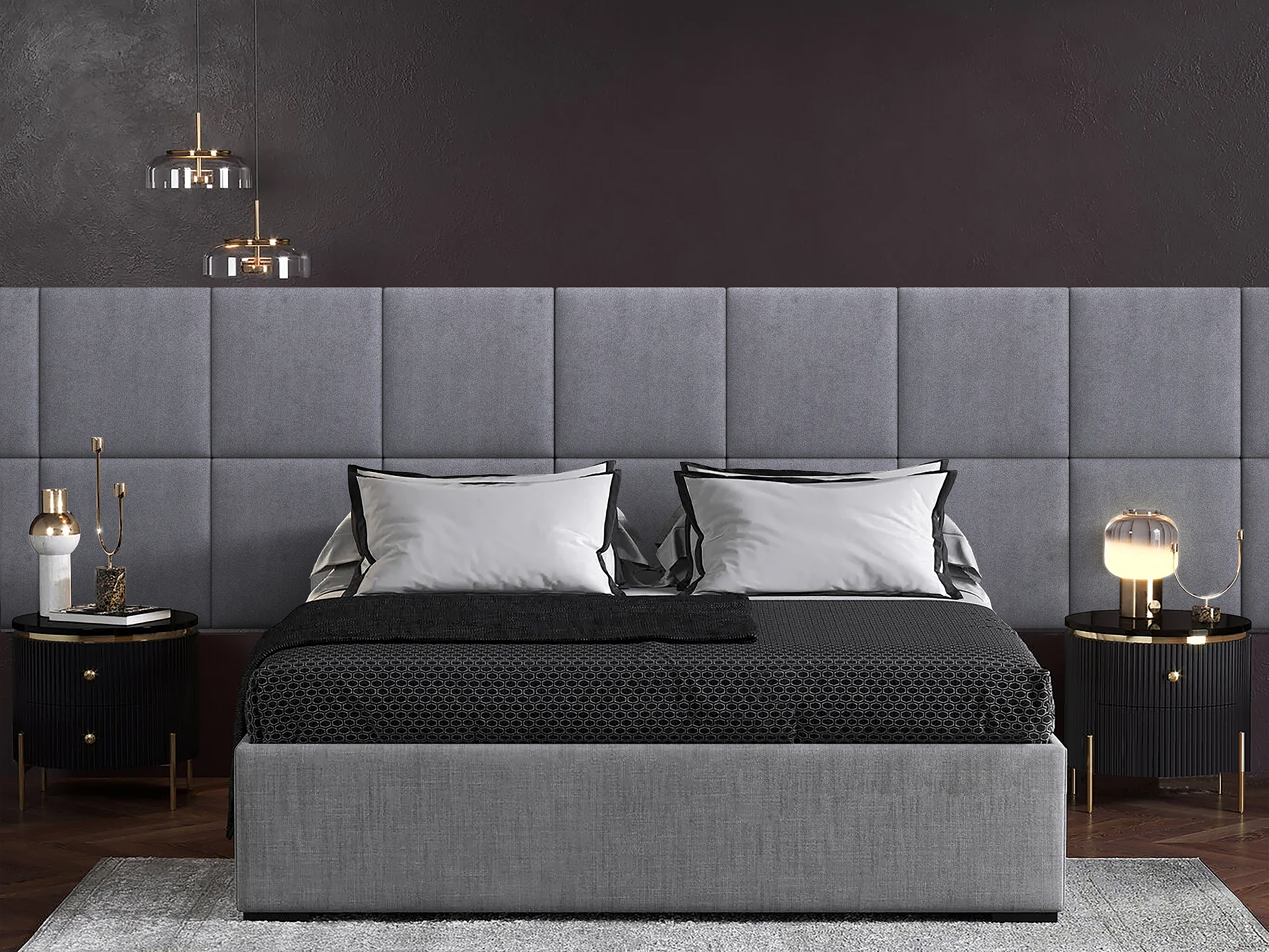 Панель кровати Alcantara Gray 50х50 см 2 шт.