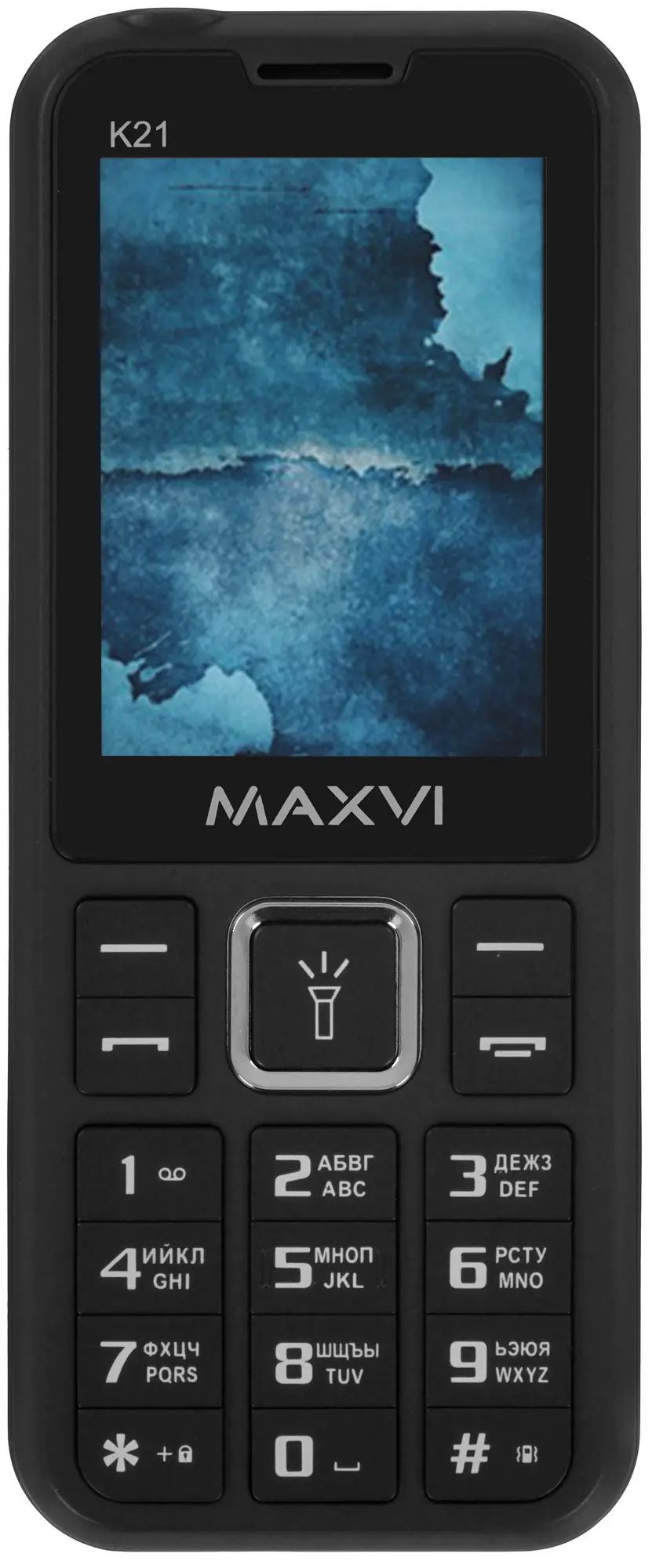 Сотовый телефон Maxvi K21, 2.4", 1.3 Мп, microSD, 2 sim, FM, фонарик, 1400 мАч, черный