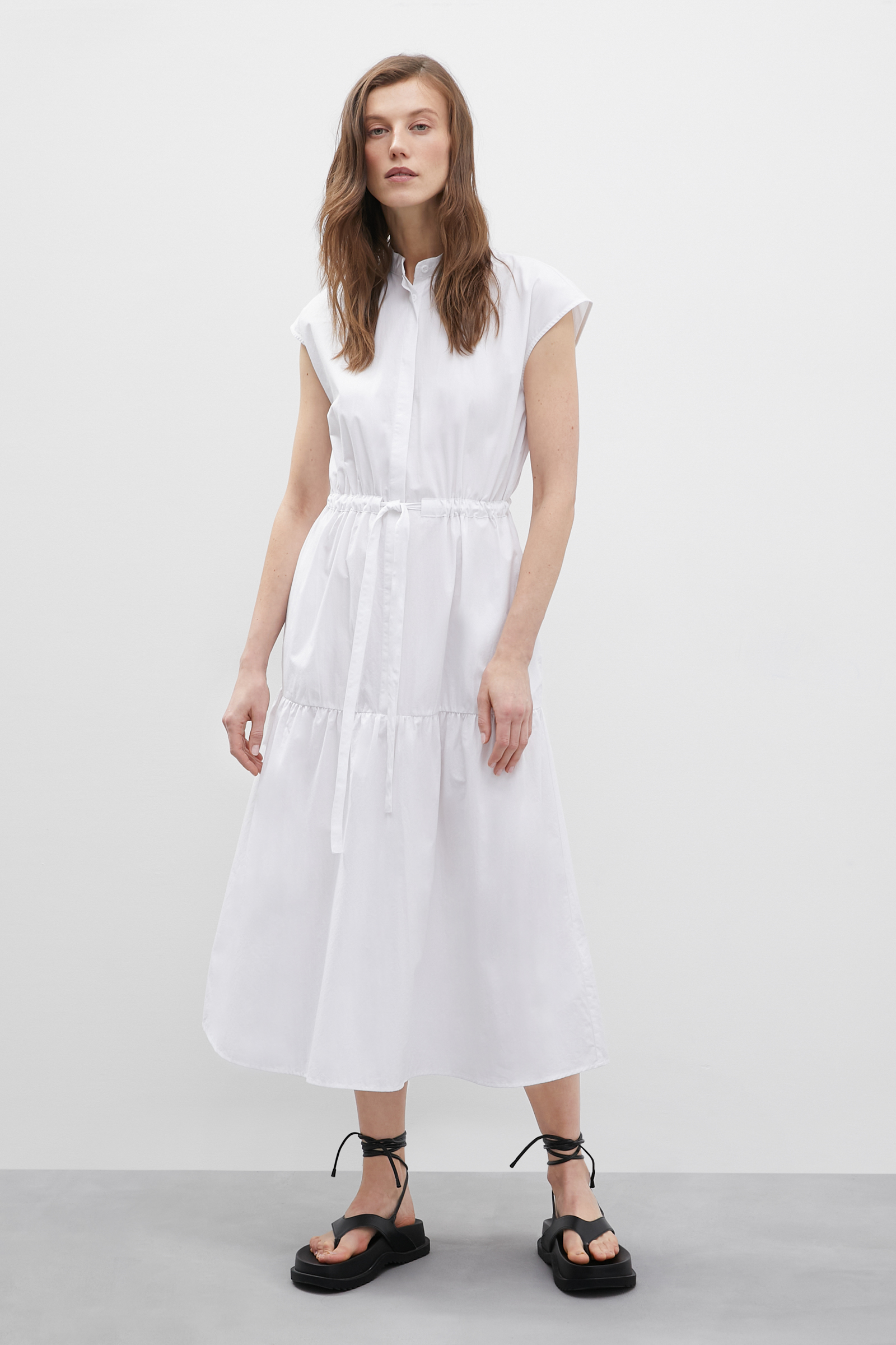 Платье женское Finn Flare FSD110182 белое 2XL