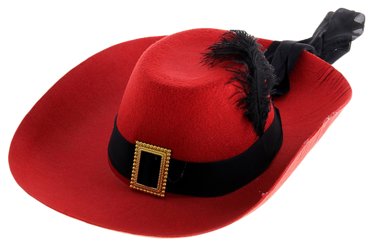 Карнавальная шляпа с пером и лентой, р-р 56-58, цвет красный Страна Карнавалия
