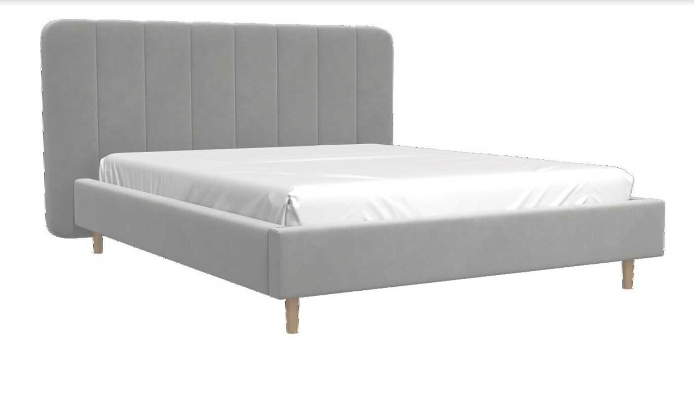 Кровать Bravo Мебель Рино 160х200, Светло-серый Вариант1