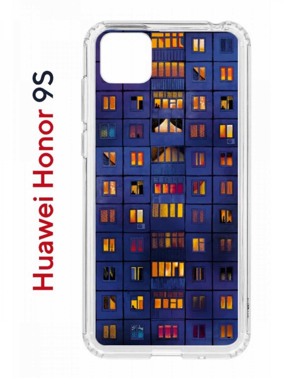 Чехол на Honor 9S, Huawei Y5p 2020 Kruche Print Ночные окна, противоударный бампер
