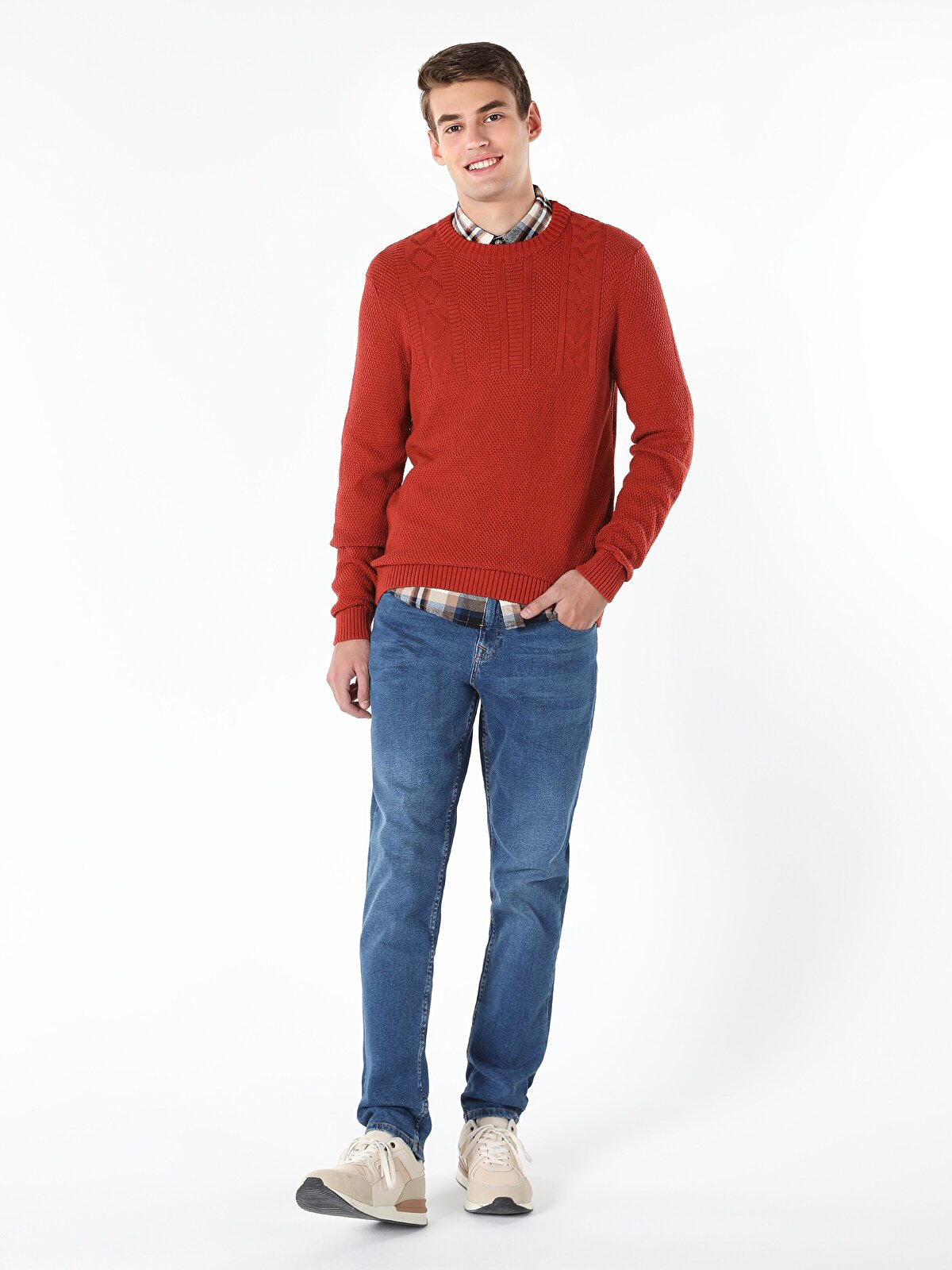 Джемпер мужской Colin's CL1061063_Q1.V1_COR коричневый S