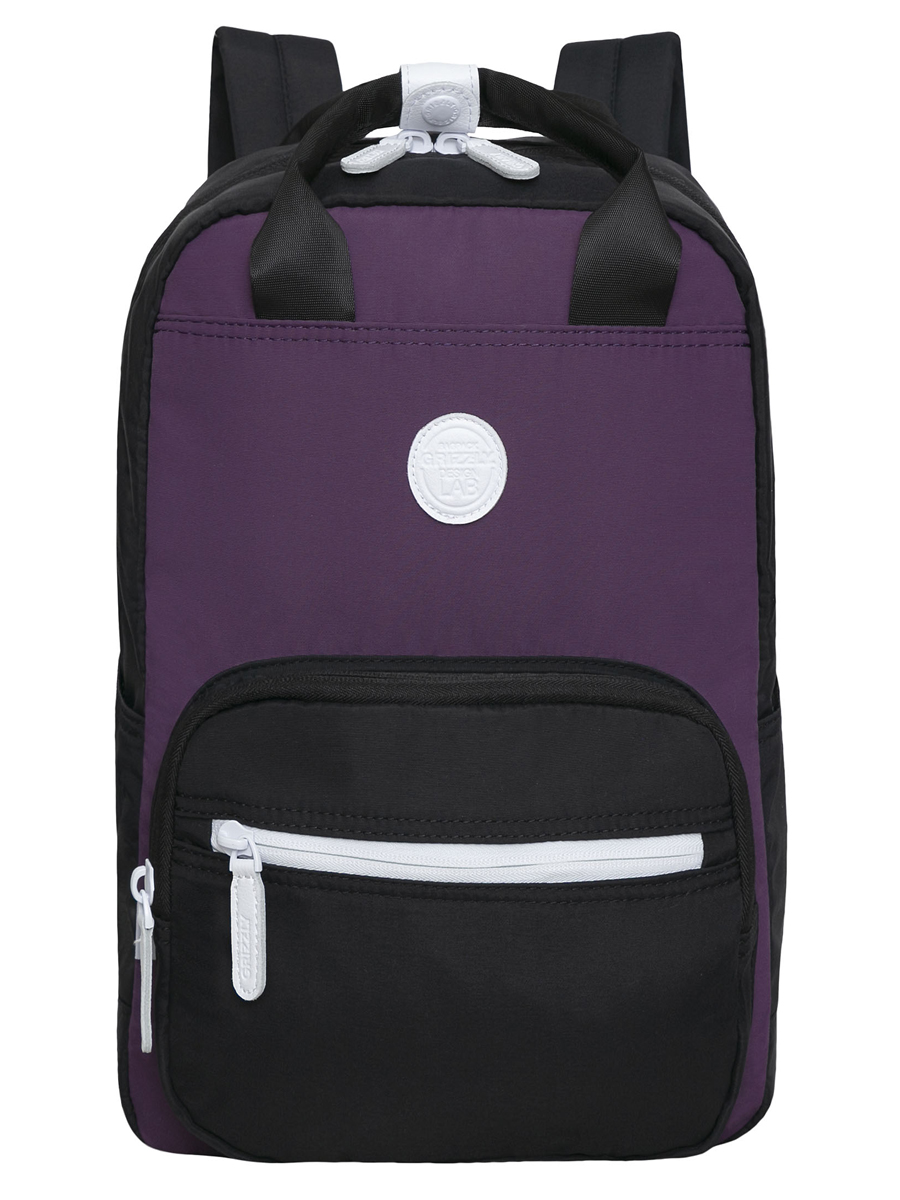 Рюкзак женский Grizzly RXL-326-3, черный - фиолетовый